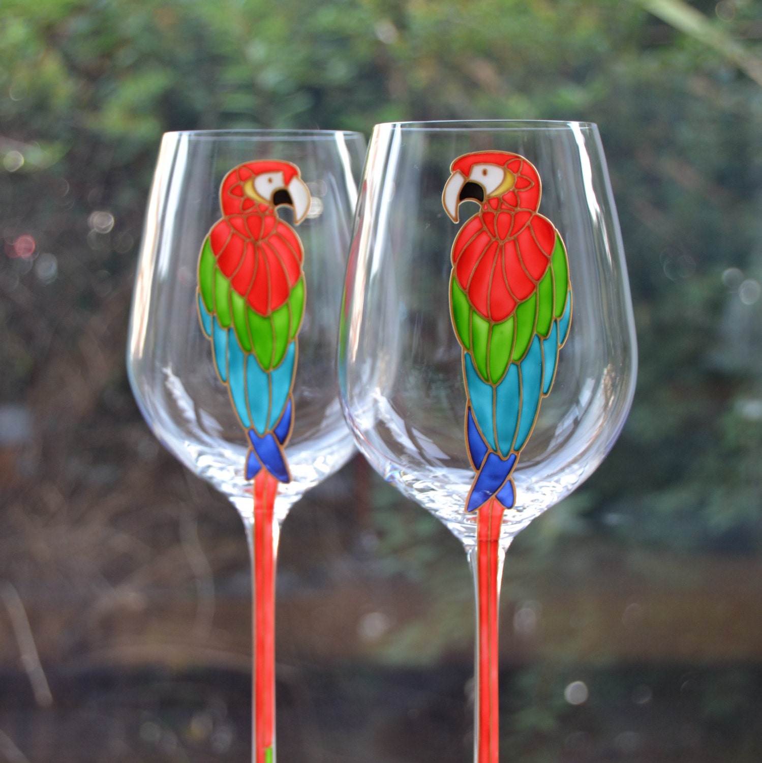 Parrot Wine Glasses
