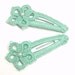 Green Baby Tatted Hair Clips Green Tatting Hair Clips Mint