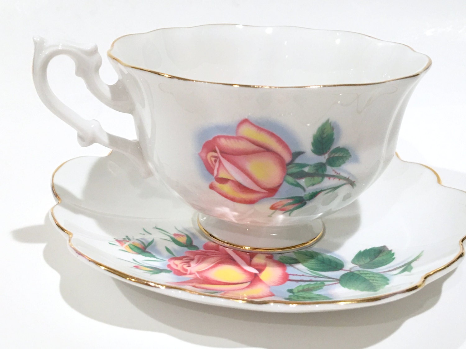 Antique Shelley Teacup and Saucer, Shelley Tea Cup, Atholl Fancy Handle ...