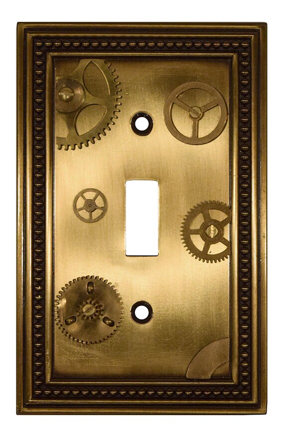 Steampunk single light switch plate