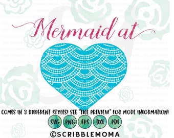 Mermaid at heart svg | Etsy