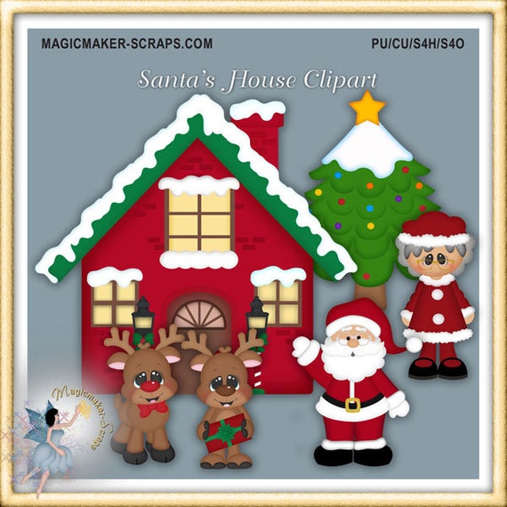 Chrsitmas Clipart Santa's House Santa Claus Mrs. Claus
