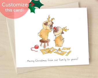 Unique pug christmas related items | Etsy