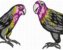 Unique parrot embroidery related items | Etsy