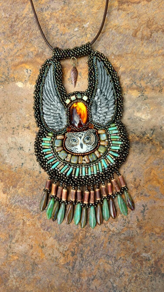 Laura Mears Owl cabochon She has wing's by
