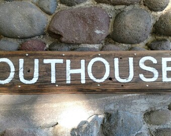 Rustic outhouse sign | Etsy