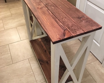 Whitewashed Sofa Table. White Hallway Table. Whitewash Entry