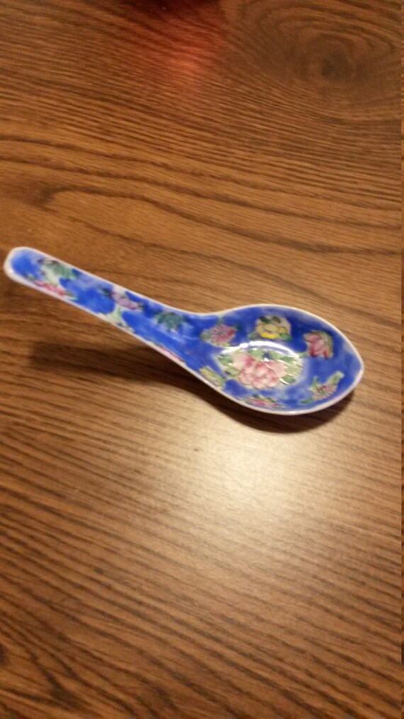 On Sale Vintage Hand Painted Porcelain Spoons by TerishasTreasures
