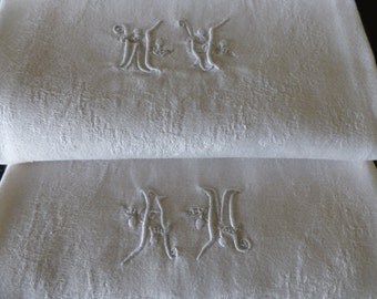 Items similar to French Vintage Napkins Elegant Heavy Linen Damask Set ...