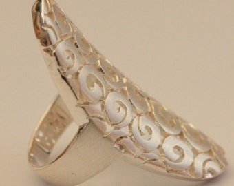 Chunky silver ring | Etsy