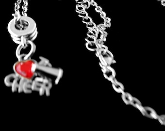 Items similar to Cheer Necklace - Personalized Cheer Jewelry - Hand ...