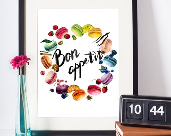 Macarons quote print | Etsy