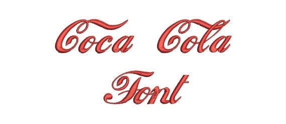 Coca Cola Style Machine Embroidery Font Set by FontLine on Etsy