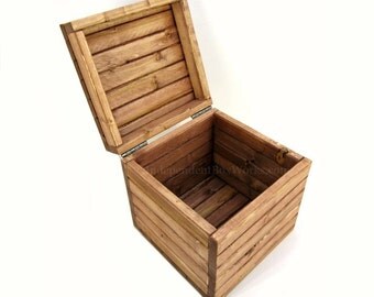 Wood crate with lid | Etsy