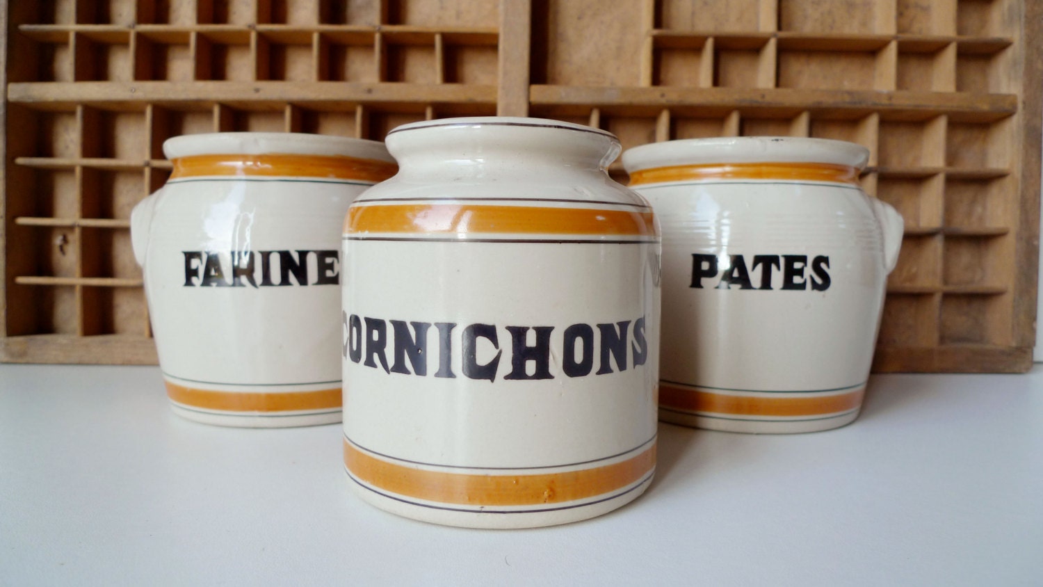 Vintage French pickle jar glaze stoneware ceramic gherkin storage pot ...