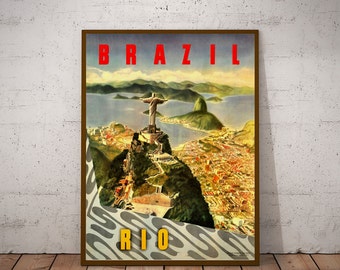 Brazil travel poster | Etsy