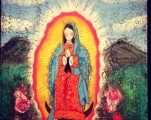 Our Lady of Guadalupe , Virgen de Guadalupe - Mixed Media original art ...