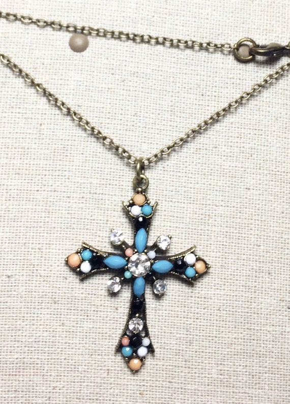 Bohemian jewelry boho cross necklace women unique by JunketJuliet