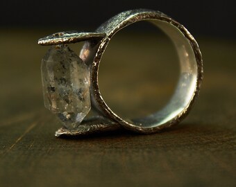 Rough gemstone ring | Etsy