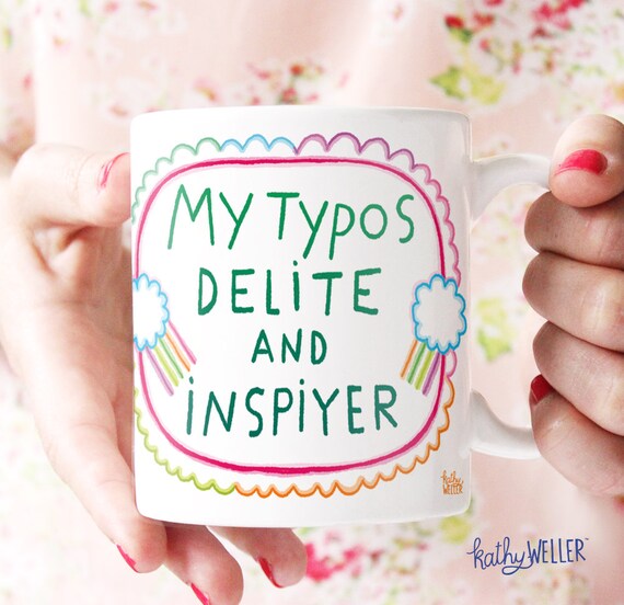 Typo Gift Teacher Mug Teacher Gift Grammar Gifts by kathywellerart