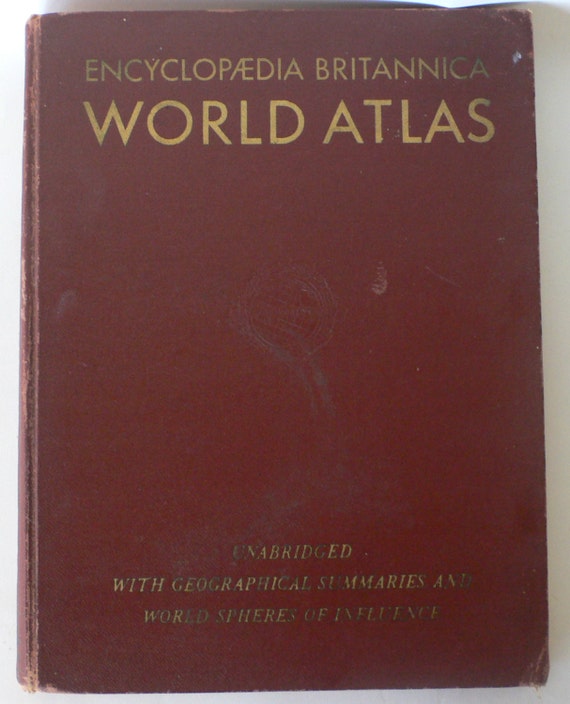 vintage atlas Encyclopedia Britannica World Atlas 1947