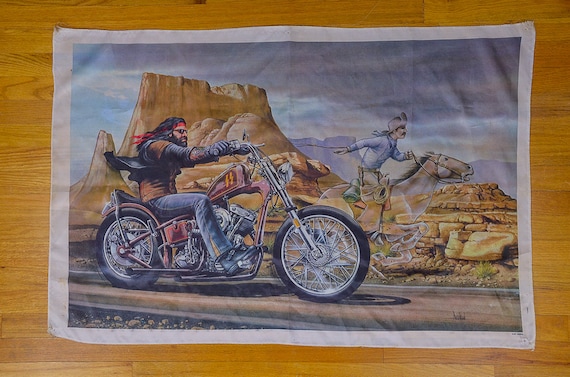 Vintage Biker Tapestry Easy Rider David Mann Ghost Rider Biker