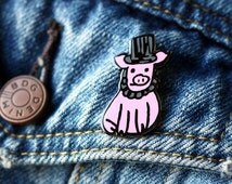 Unique pig lapel pin related items | Etsy