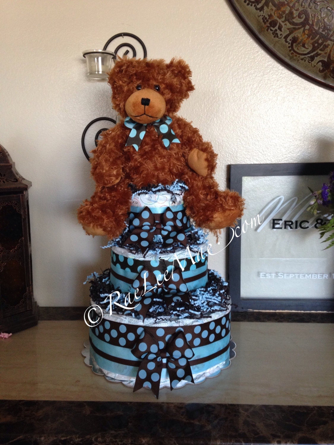 Teddy Bear Diaper Cake/Teddy Bear Baby Shower gift or