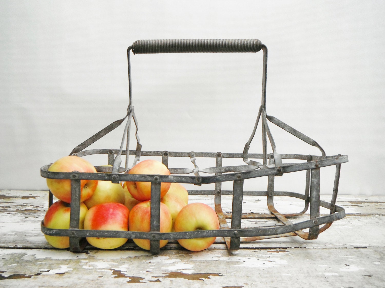 Vintage Metal Milk Carrier