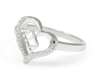 Alpha Delta Pi Sterling Silver Ring set with by CollegiateStandard