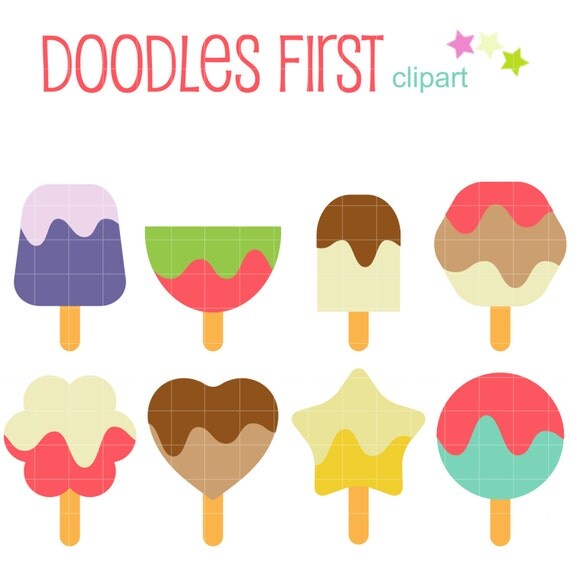 Fun Shaped Ice Pops Clip Art for Scrapbooking Card Making