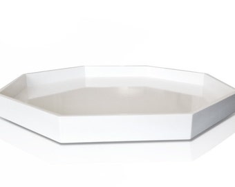 Large White Glossy Tray White Home Decor by ModernisticWood