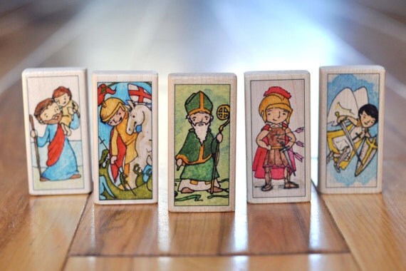 Boys' Favorites 5 saint blocks Catholic Saints George