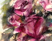 Unique rose painting related items | Etsy