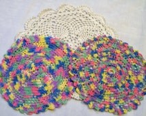 Unique colored doilies related items | Etsy