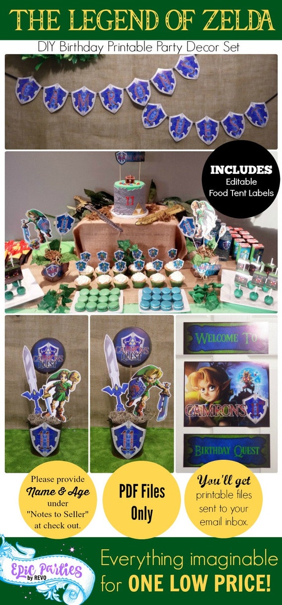 Zelda Birthday Party | Zelda Party Printable | Legend of Zelda | Majora ...
