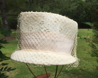 Vintage ivory hat | Etsy
