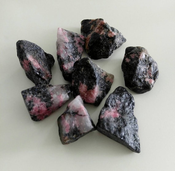 Rough Rhodonite Stone Specimens from Madagascar Large One