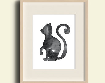Silhouette cat | Etsy