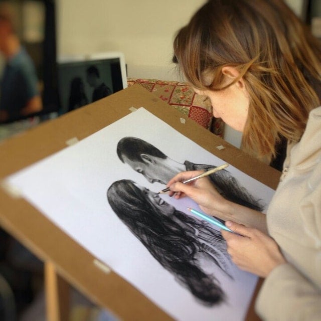 Custom Portrait 1st anniversary gift WEDDINGS by OliFineArt