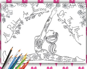 Yoga coloring | Etsy