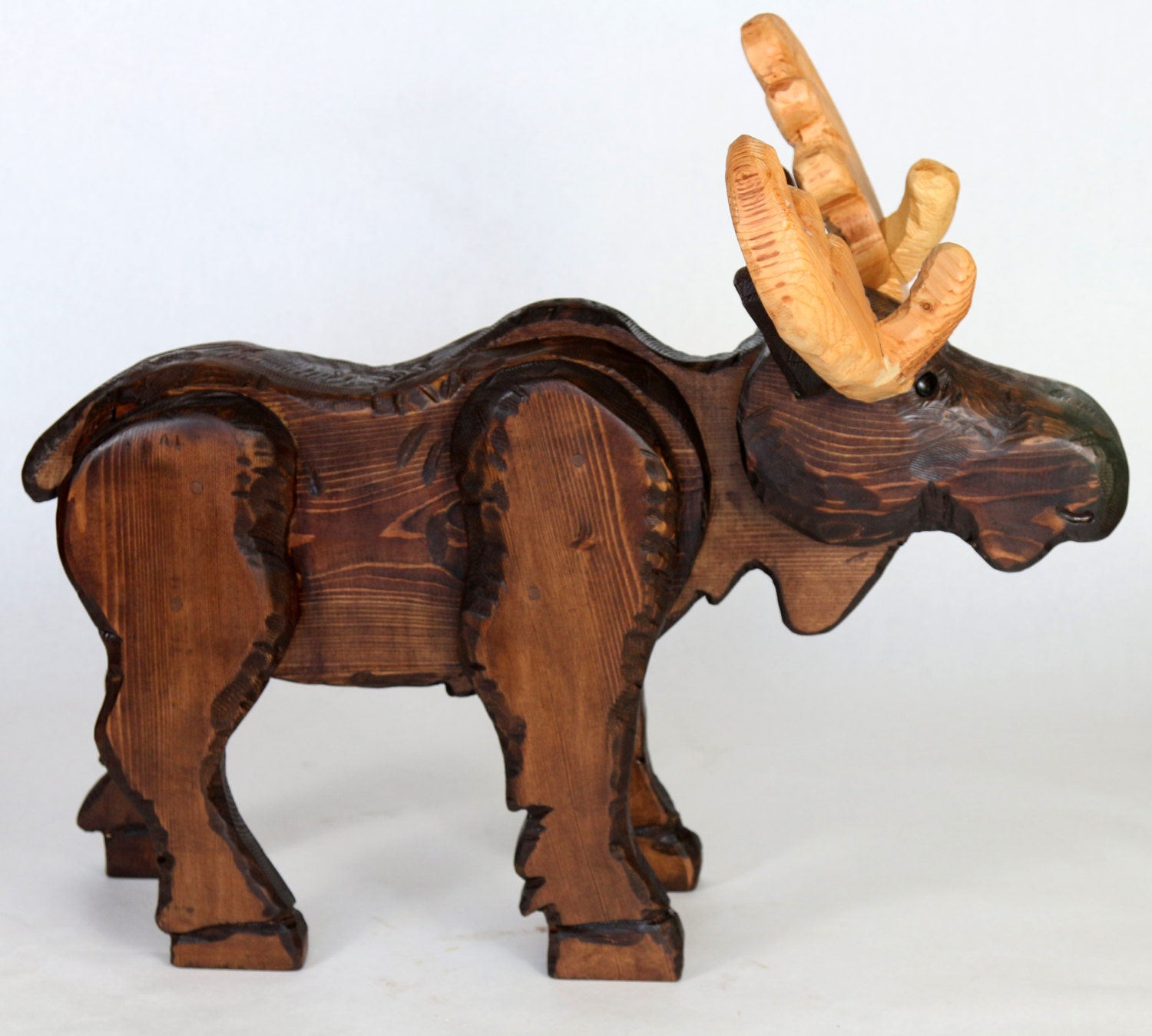 Rustic Wood Carved Moose Rustic Decor Moose Decor Montana