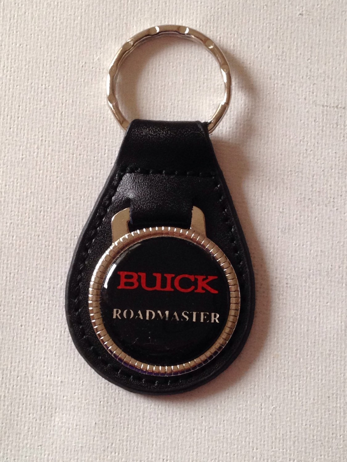 Buick Roadmaster Keychain Black Leather Key Chain