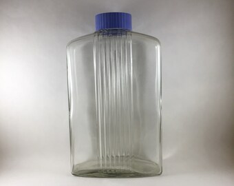 Ribbed glass bottle | Etsy