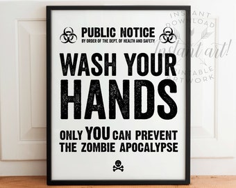 Zombies sign | Etsy