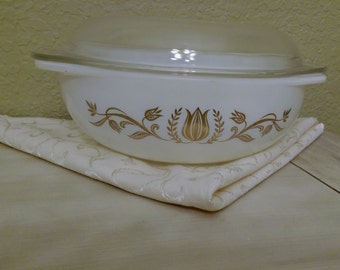 Pyrex golden tulip | Etsy
