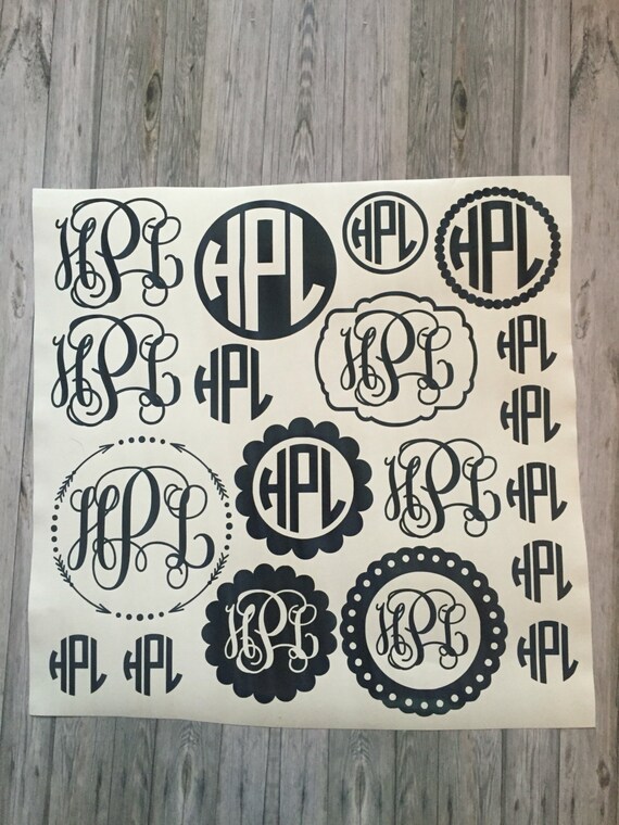 Sheet of monograms back to school monograms monogram decal