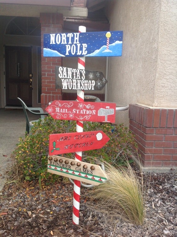 Items similar to Santa's Village Directional Signs | Yard Art | Mrs ...