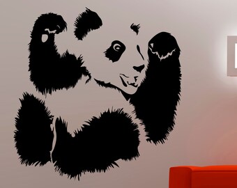 Panda wall decal | Etsy