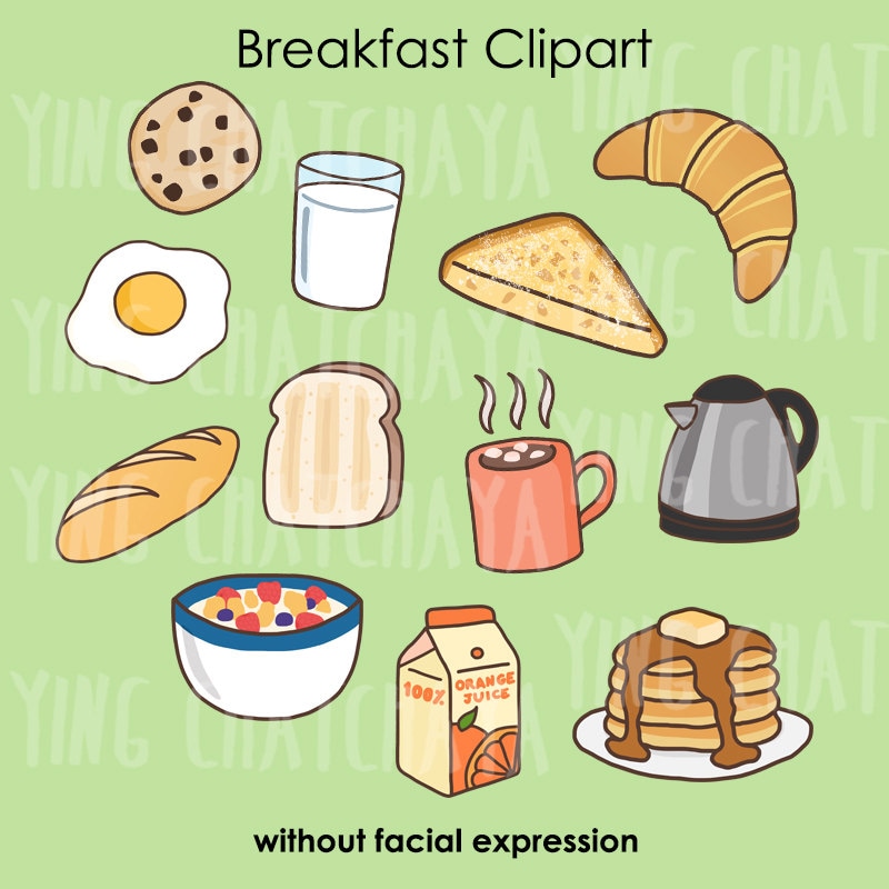 Digital Download Breakfast Clipart Breakfast by YingChatchayaArt